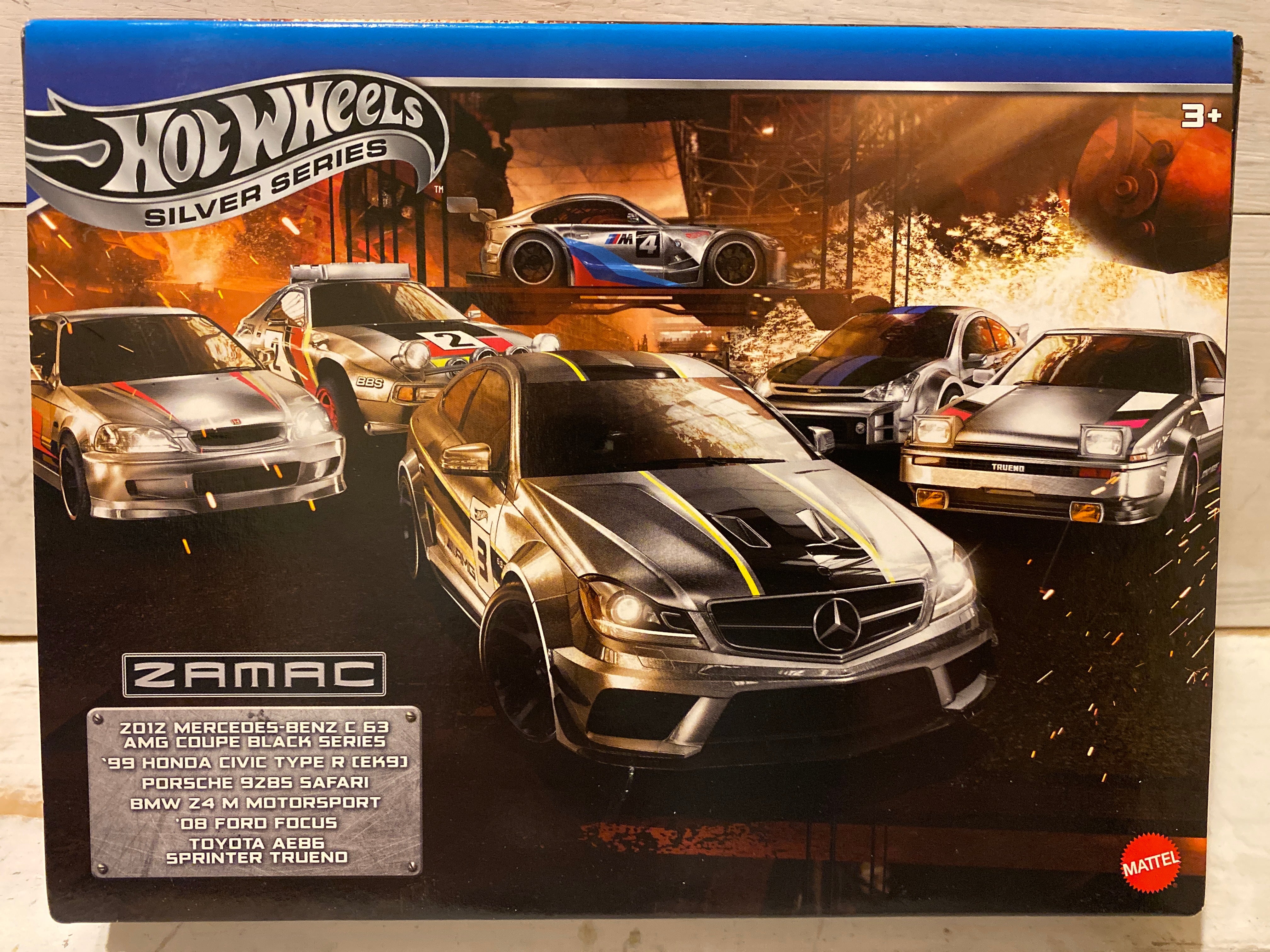 Hot Wheels - Silver Series ZAMAC set - Mercedes Honda Porsche BMW Ford ...